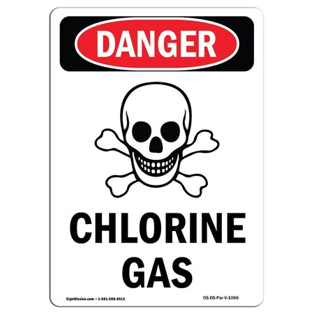 Signmission Safety Sign, OSHA Danger, 24" Height, Chlorine Gas ...