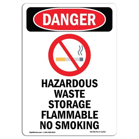 Signmission Safety Sign, OSHA Danger, 10" Height, Hazardous Waste ...