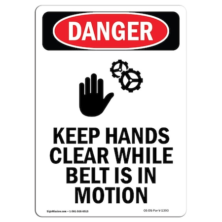Signmission OSHA Danger Sign, Keep Hands Clear While, 5in X 3.5in Decal ...