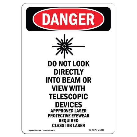 Signmission OSHA Danger Sign, Do Not Look Directly, 7in X 5in Decal, 5 ...
