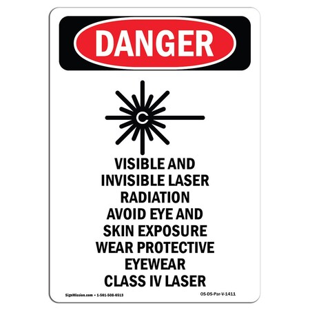 Signmission Safety Sign, OSHA Danger, 24" Height, Visible And Invisible ...
