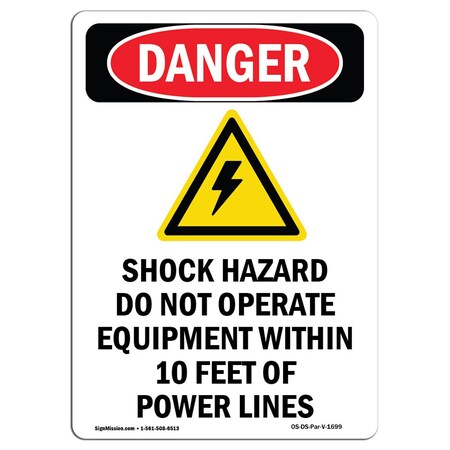 Signmission Safety Sign, OSHA Danger, 18" Height, Shock Hazard Do Not ...