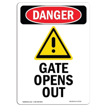 Signmission Safety Sign, OSHA Danger, 10" Height, Rigid Plastic, Gate ...