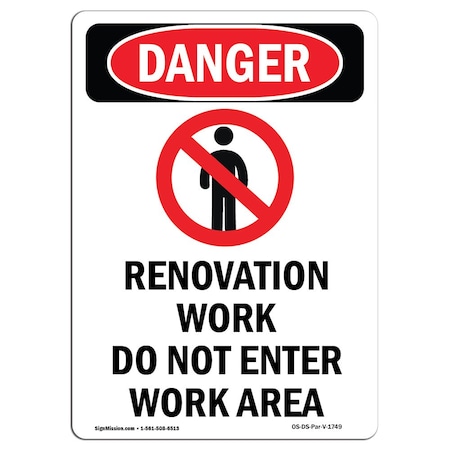 Signmission Safety Sign, OSHA Danger, 18" Height, 18" Length, Rigid ...