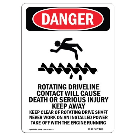 Signmission Safety Sign, OSHA Danger, 14" Height, Aluminum, Rotating ...