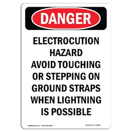Signmission OSHA Sign, 14" Height, Aluminum, Portrait Electrocution ...