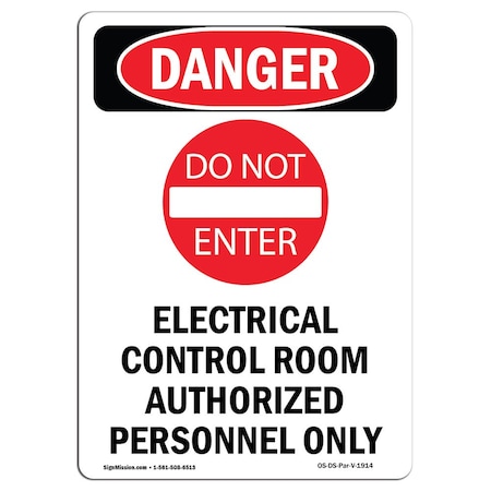 Signmission Safety Sign, OSHA Danger, 24" Height, Portrait Electrical ...
