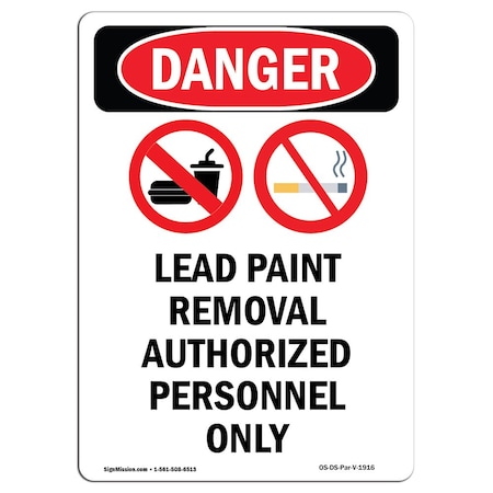 Signmission Safety Sign, OSHA Danger, 18" Height, Rigid Plastic ...