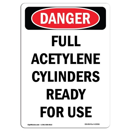 Signmission Safety Sign, OSHA Danger, 24" Height, Full Acetylene ...