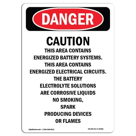 Signmission Safety Sign, OSHA Danger, 18" Height, Portrait Caution This ...