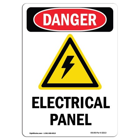 Signmission Safety Sign, OSHA Danger, 7" Height, Electrical Panel ...