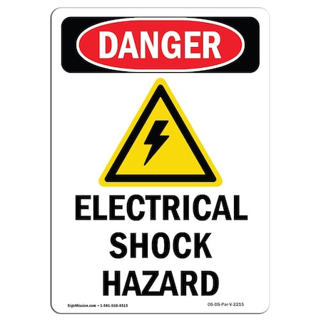Signmission Safety Sign, OSHA Danger, 24" Height, Aluminum, Electrical ...