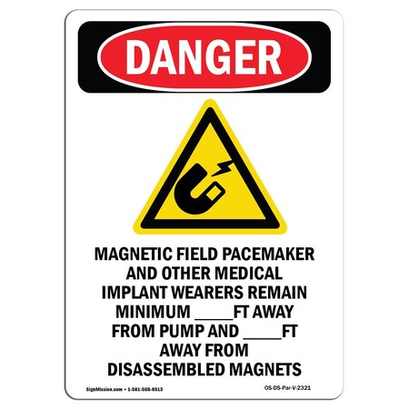 Signmission Safety Sign, OSHA Danger, 18" Height, Aluminum, Magnetic ...