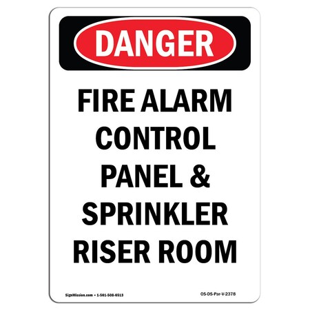 Signmission Safety Sign, OSHA Danger, 7" Height, Fire Alarm Control ...