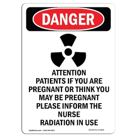 Signmission Safety Sign, OSHA Danger, 18" Height, Aluminum, Attention ...
