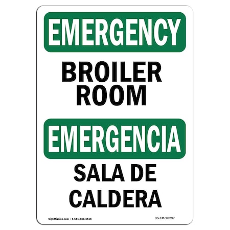 Signmission Safety Sign, OSHA EMERGENCY, 18" Height, Rigid Plastic ...