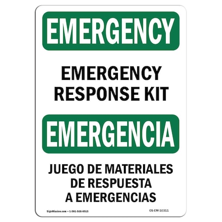 Signmission Safety Sign, OSHA EMERGENCY, 12" Height, Aluminum, Response ...