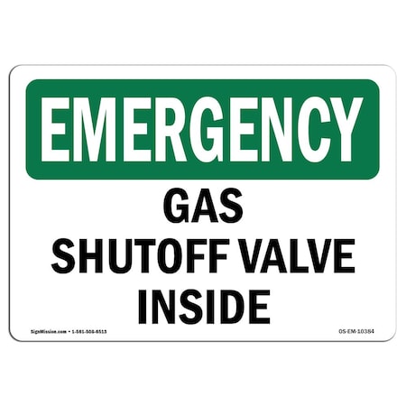 Signmission Safety Sign, OSHA EMERGENCY, 10" Height, Aluminum, Gas ...
