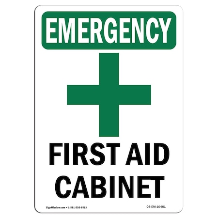 Signmission Safety Sign, OSHA EMERGENCY, 18" Height, Aluminum, First ...