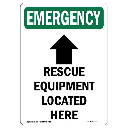 Signmission OSHA Emergency Sign, 7" Height, Rescue Equipment Located ...