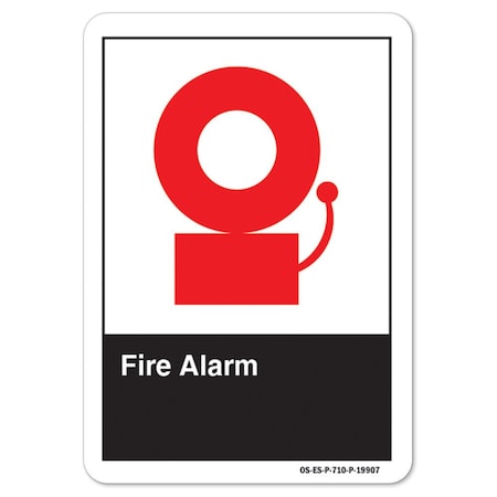 Signmission ANSI Emergency Sign, Fire Alarm, 24in X 18in Decal, 18" W ...