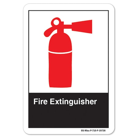 Signmission ANSI Sign, Fire Extinguisher, 14in X 10in Aluminum, 10" W ...