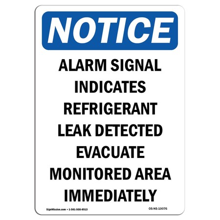Signmission Safety Sign, OSHA Notice, 14" Height, Alarm Signal ...