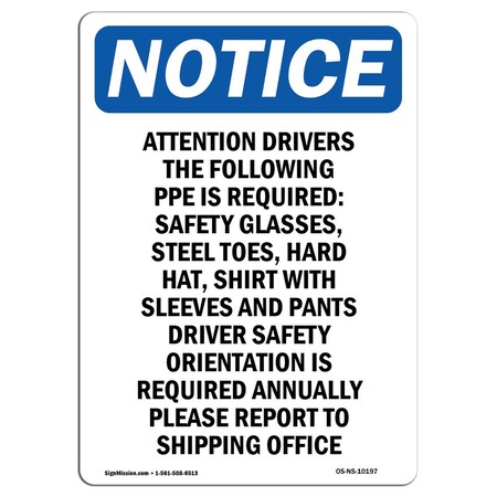 Signmission Safety Sign, OSHA Notice, 10" Height, Rigid Plastic ...