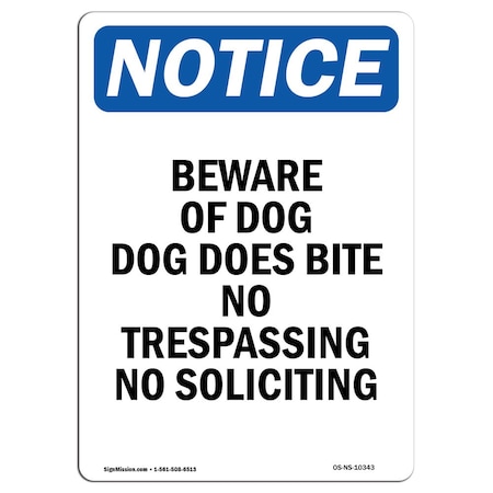 Signmission Safety Sign, OSHA Notice, 10" Height, Aluminum, Beware Of ...