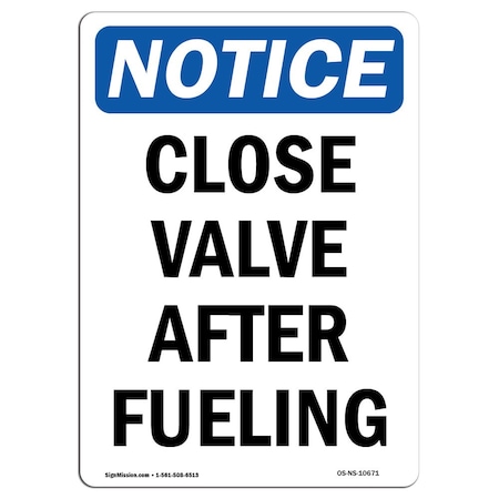 Signmission Safety Sign, OSHA Notice, 18" Height, Rigid Plastic, Close ...