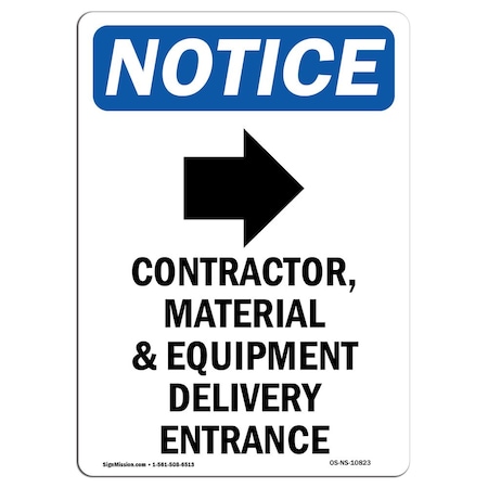 Signmission OSHA Sign, 18" H, Rigid Plastic, Contractor Material Sign ...