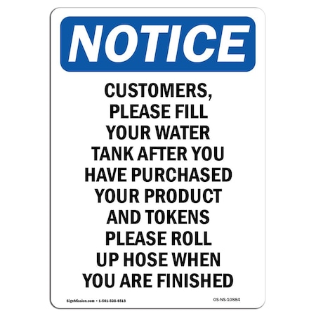 Signmission Safety Sign, OSHA Notice, 14" Height, Rigid Plastic ...