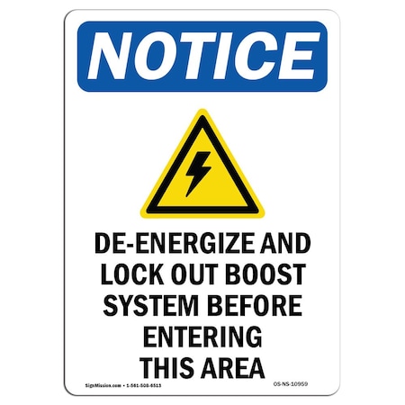 Signmission Safety Sign, OSHA Notice, 18" Height, Aluminum, De ...