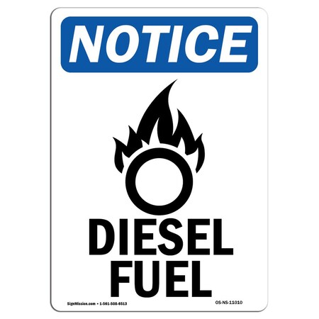Signmission OSHA Sign, 24" H, 18" W, Rigid Plastic, Diesel Fuel Sign ...