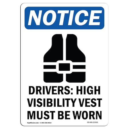 Signmission Safety Sign, OSHA Notice, 10" Height, Aluminum, Drivers ...