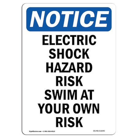 Signmission Safety Sign, OSHA Notice, 7" Height, Electric Shock Hazard ...