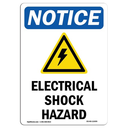 Signmission Safety Sign, OSHA Notice, 5" Height, Electrical Shock ...