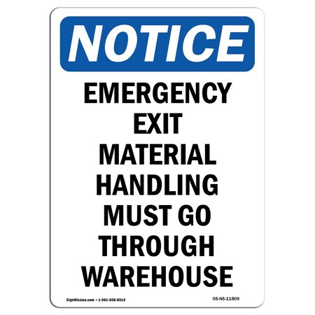 Signmission Safety Sign, OSHA Notice, 18" Height, Rigid Plastic ...