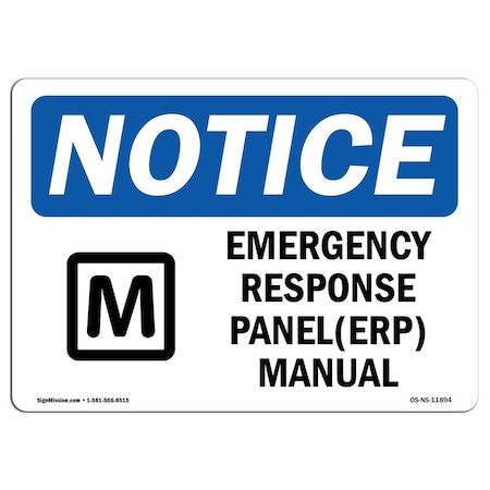 Signmission OSHA Notice Sign, 18" H, Aluminum, Emergency Response Plan ...
