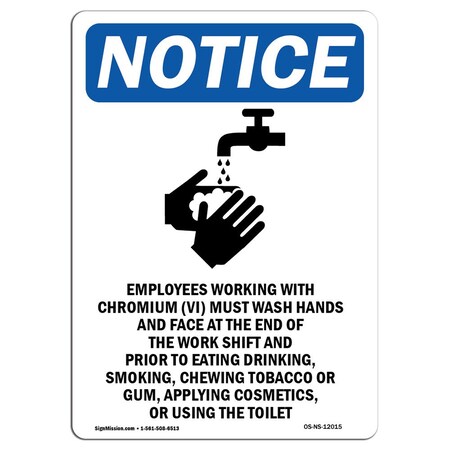 Signmission Safety Sign, OSHA Notice, 18" Height, Employees Working ...