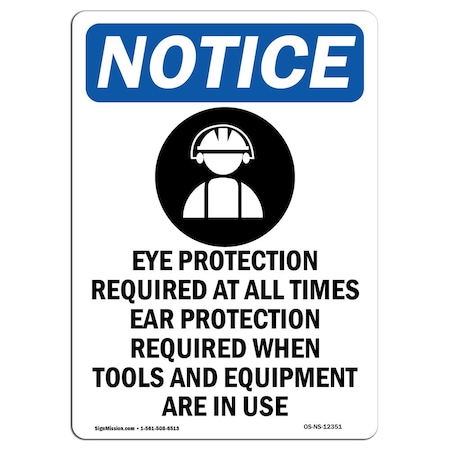 Signmission OSHA Sign, Eye Protection Required With, 7in X 5in Decal, 5 ...
