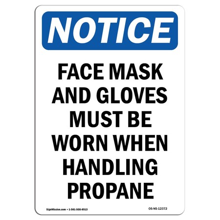 Signmission OSHA Sign, Face Mask And Gloves Must Be Worn, 18in X 12in ...