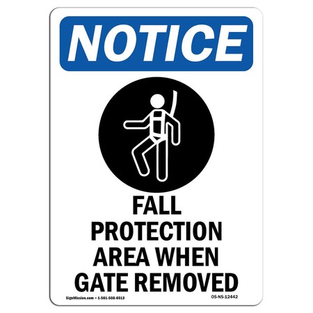 Signmission OSHA Sign, Fall Protection Area, 14in X 10in Aluminum, 10 ...
