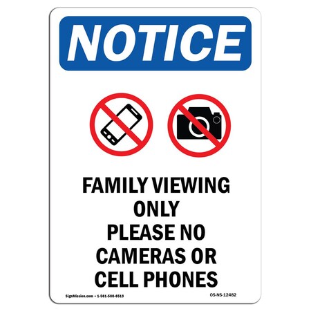Signmission Safety Sign, OSHA Notice, 24" Height, Family Viewing Only ...