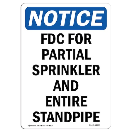 Signmission Safety Sign, OSHA Notice, 5" Height, FDC For Partial ...