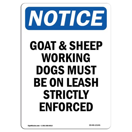 Signmission Safety Sign, OSHA Notice, 18" Height, Rigid Plastic, Goat ...