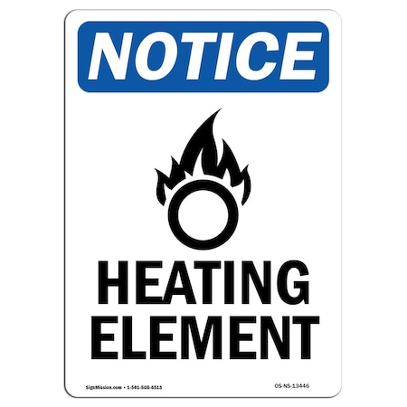 Signmission Safety Sign, OSHA Notice, 24" Height, Heating Element Sign ...