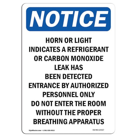 Signmission Safety Sign, OSHA Notice, 10" Height, Aluminum, Horn Or ...