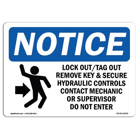 Signmission Safety Sign, OSHA Notice, 18" Height, Lock Out Tag Out ...