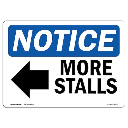 Signmission Safety Sign, OSHA Notice, 10" Height, Aluminum, More Stalls ...